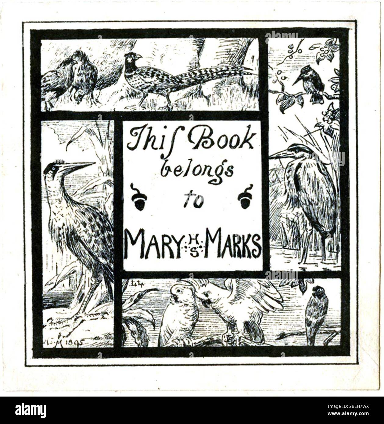 Henry Stacy Marks Bookplate-Mary Marks Stock Photo - Alamy