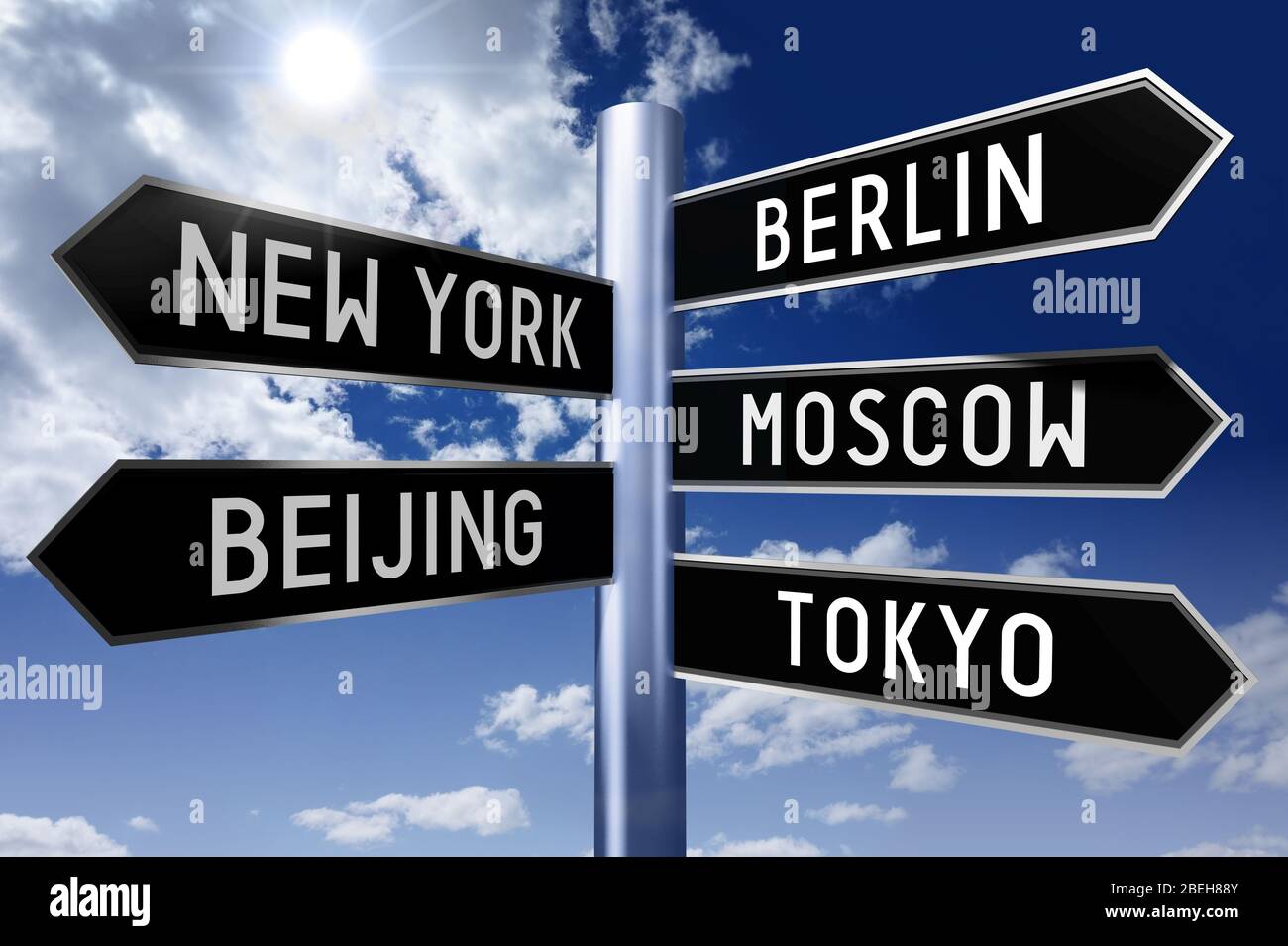 Moscow signpost sign russia hi-res stock photography and images - Alamy