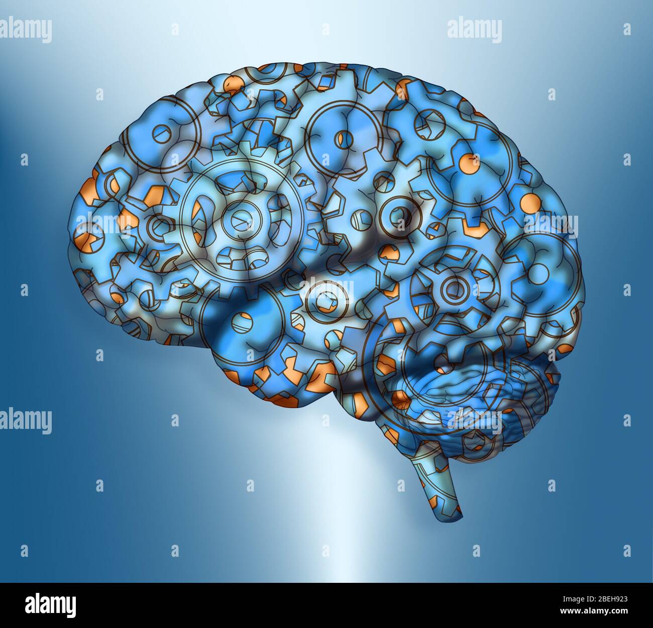 Gears in Brain, Conceptual Illustration Stock Photo - Alamy