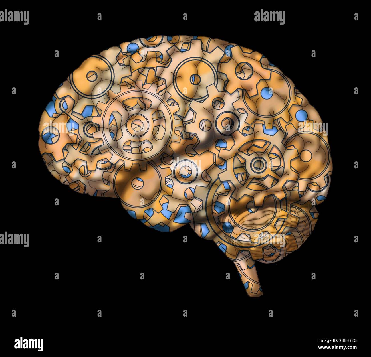 Gears in Brain, Conceptual Illustration Stock Photo - Alamy