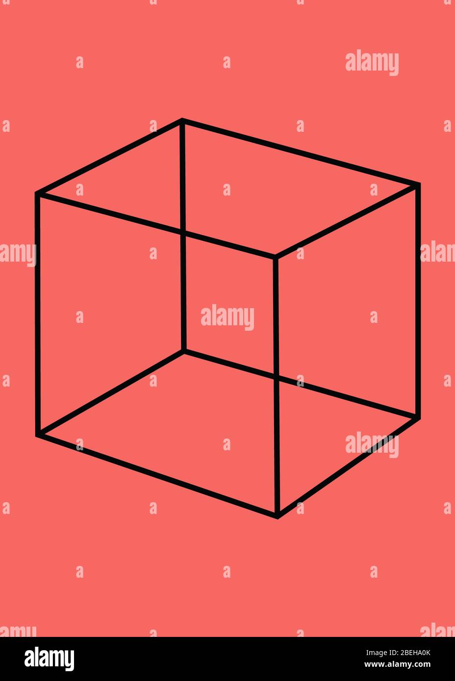 Optical Illusion, Necker Cube, Illustration Stock Photo - Alamy