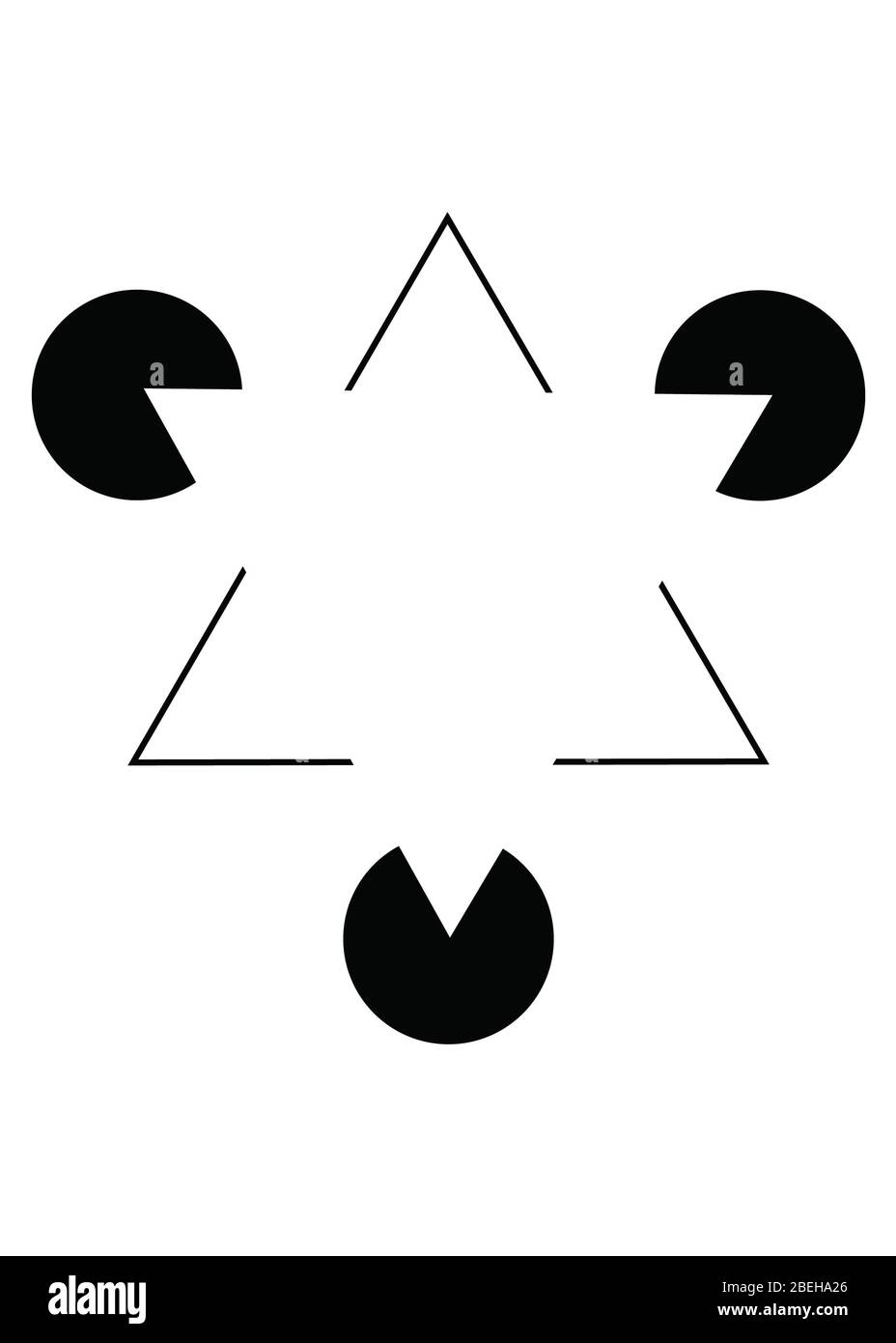 Optical Illusion, Kanizsa Triangle, Illustration Stock Photo - Alamy