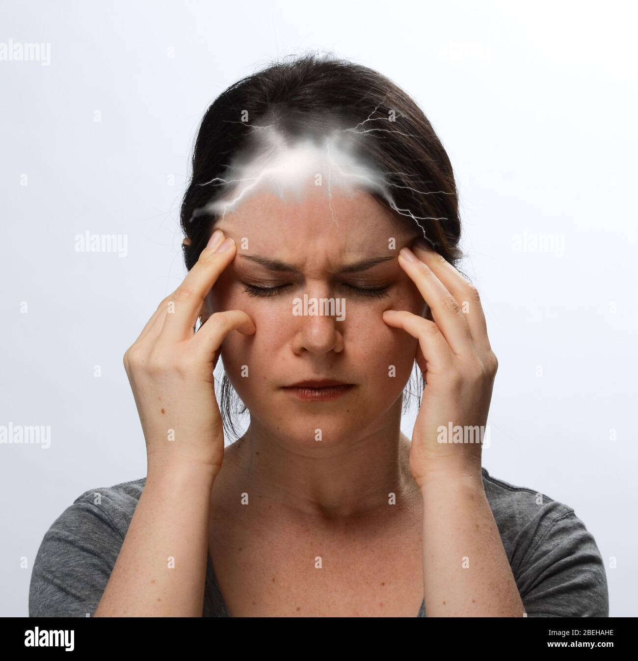 Headache migraine temples on upset hi-res stock photography and images ...