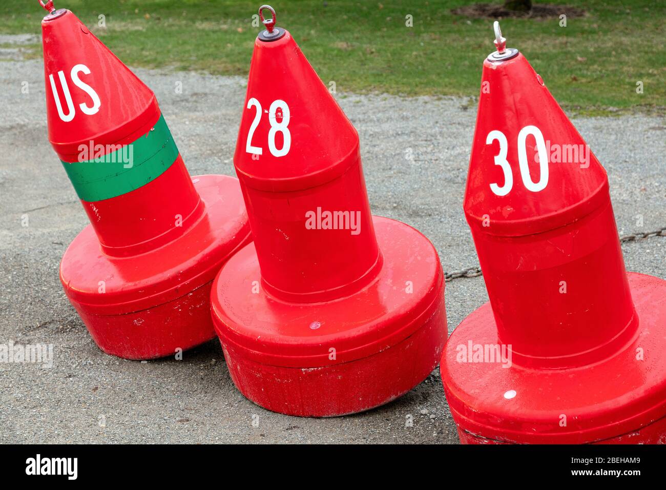 Channel buoys, dry docked, stored, by James D Coppinger/Dembinsky Photo ...