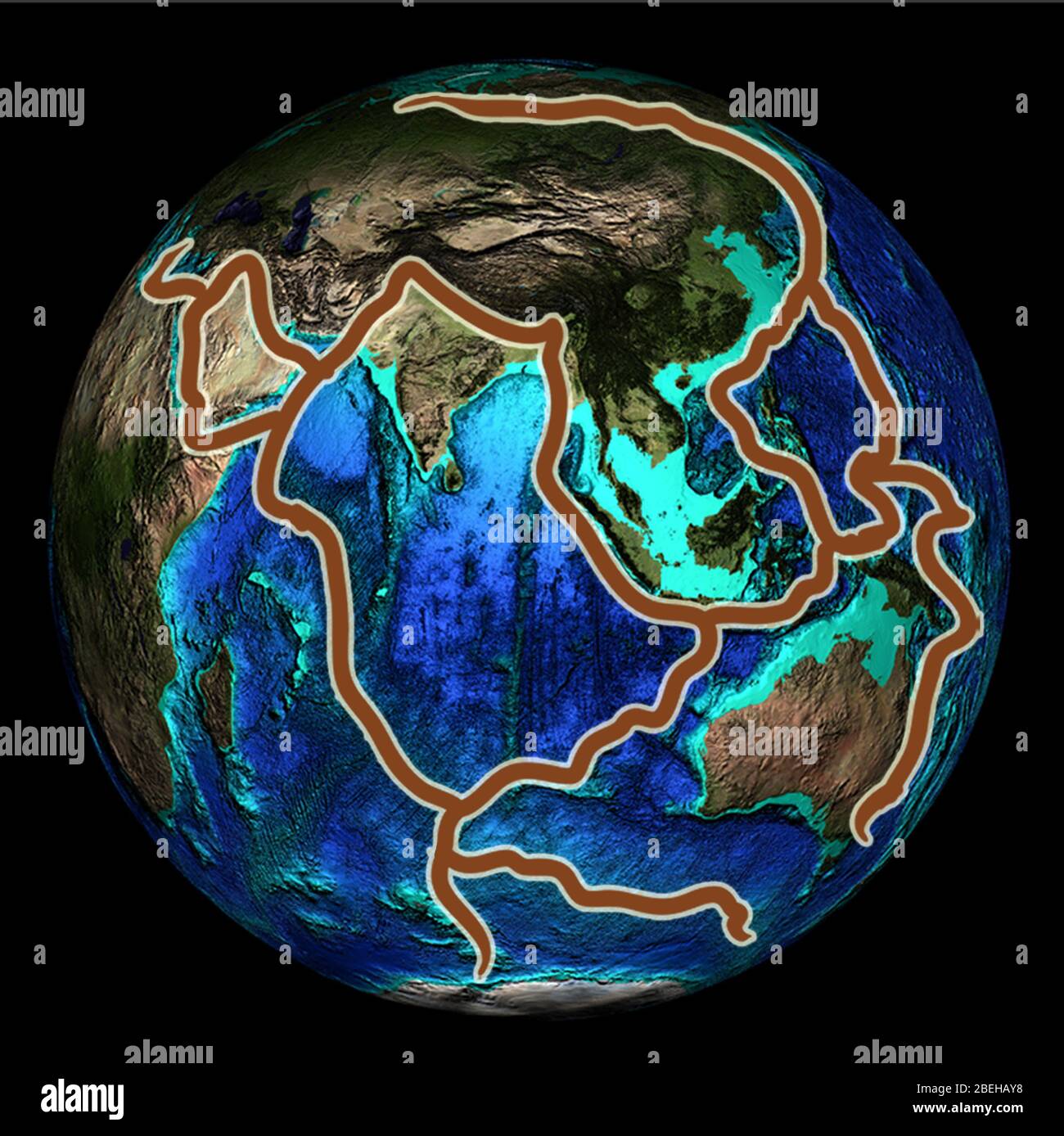 Fault Lines around Asia, Illustration Stock Photo - Alamy