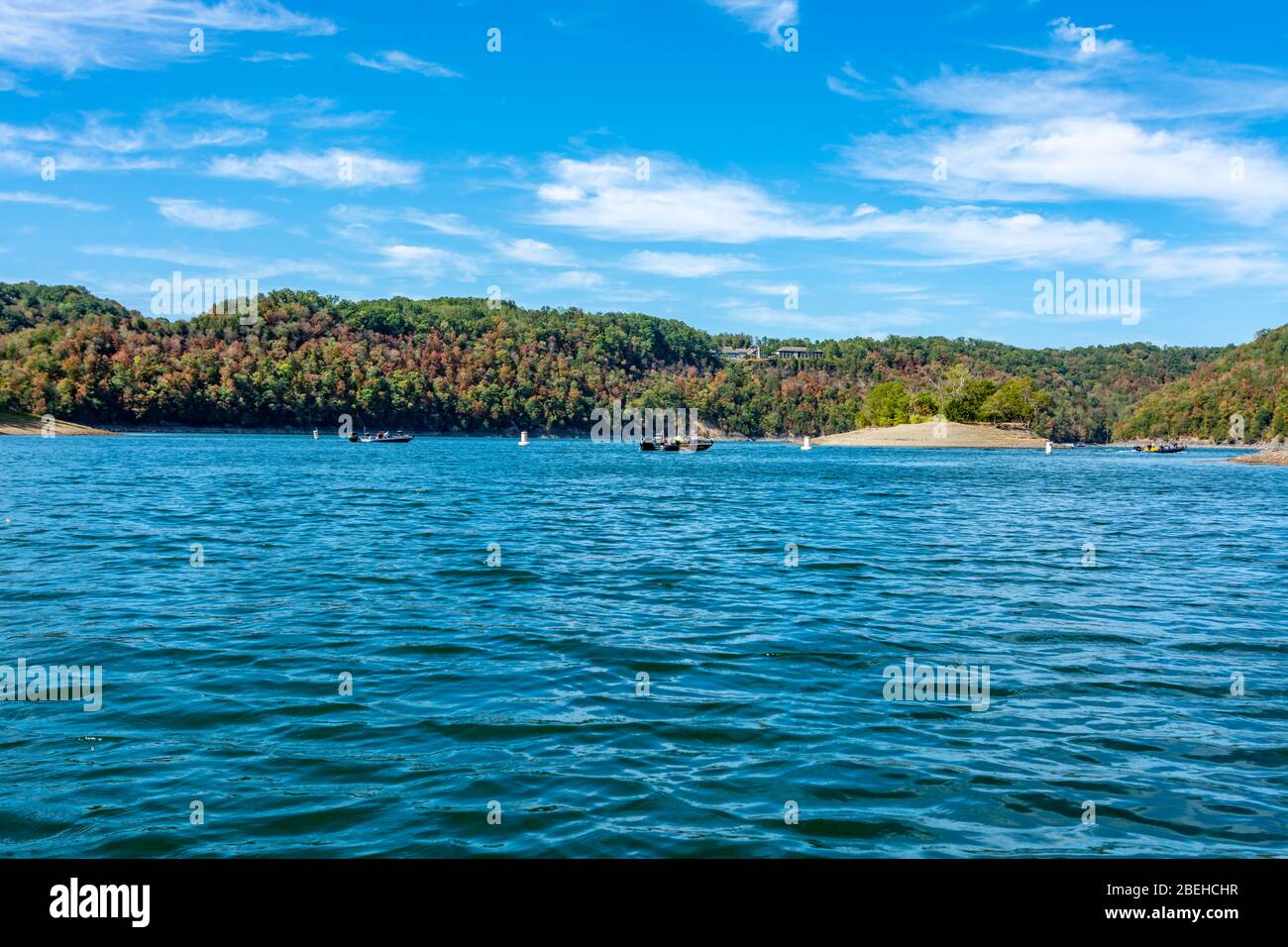 View of Dale Hollow Lake looking toward Mary Ray Oaken Lodge in the ...