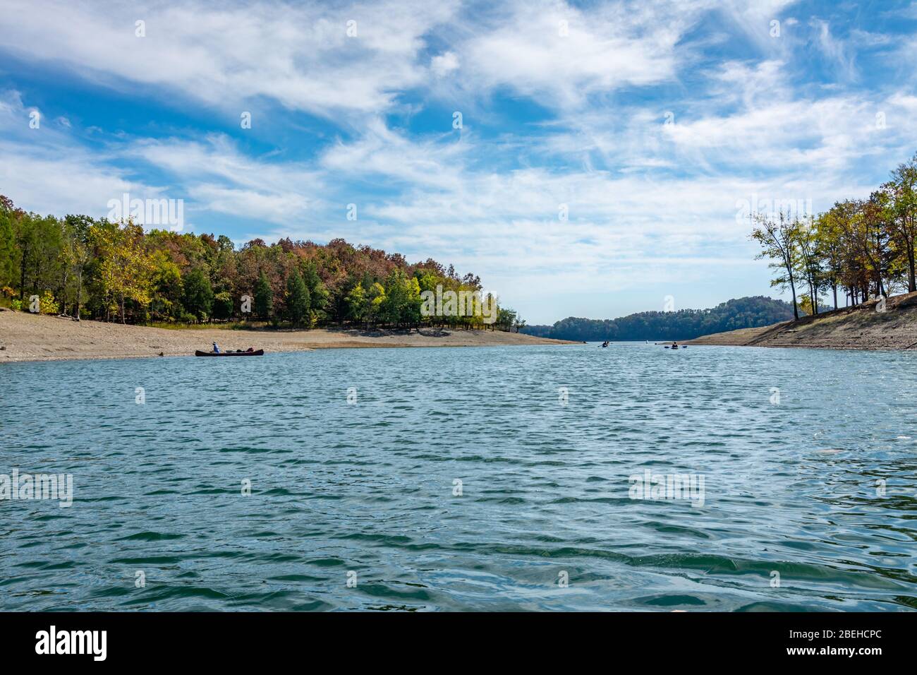 Canoe and kayaks on Dale Hollow Lake in Tennessee Stock Photo - Alamy