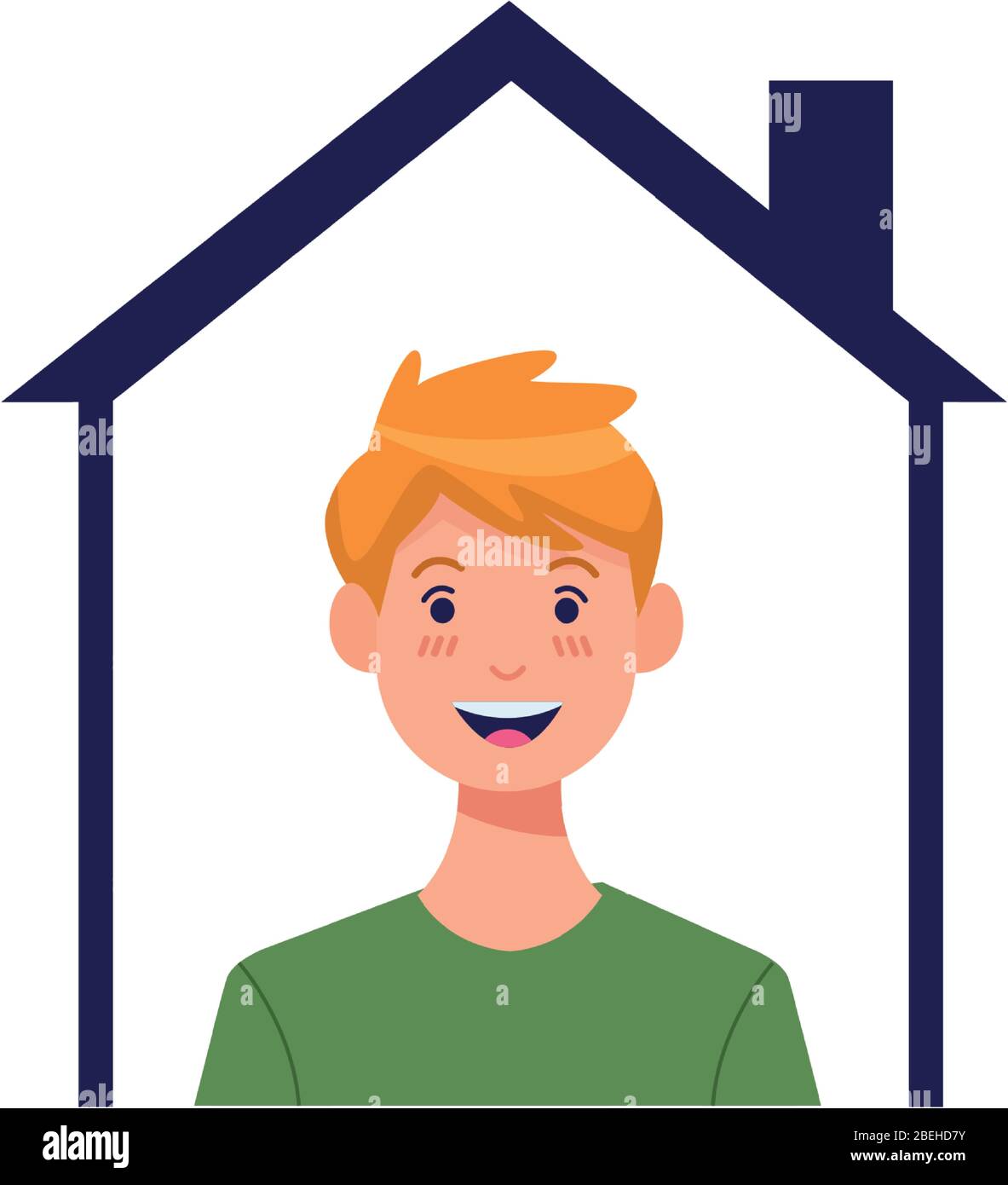 young man inside house character Stock Vector Image & Art - Alamy