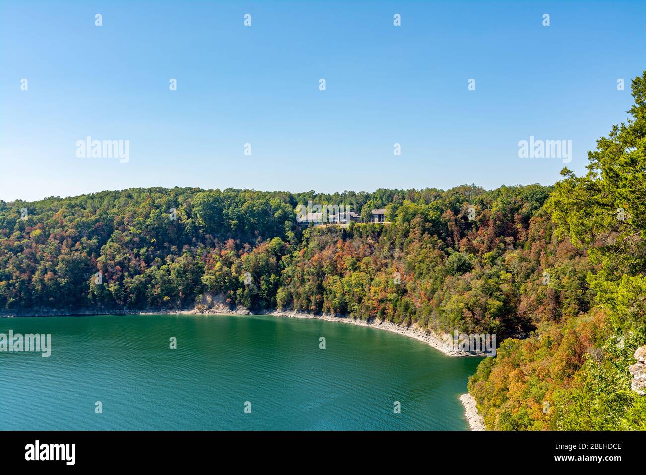 View of Mary Ray Oaken Lodge from Eagle Point in the Dale Hollow Lake ...