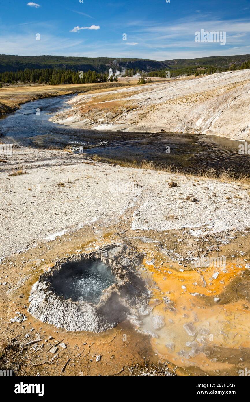 Firehole River in the Upper Geyser Basin of Yellowstone Stock Photo - Alamy