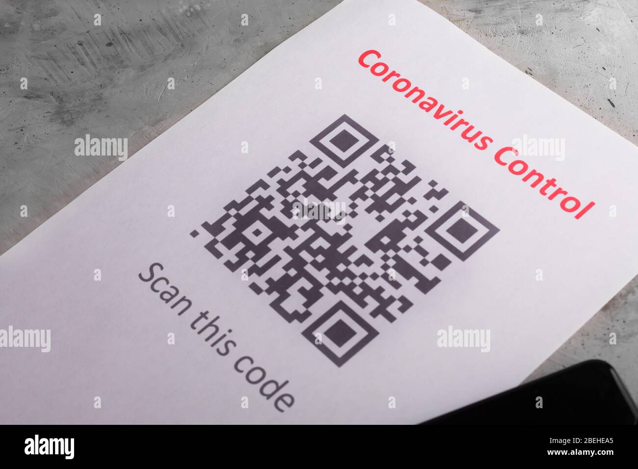 QR code as a part of protection from the covid-19 coronavirus Stock ...