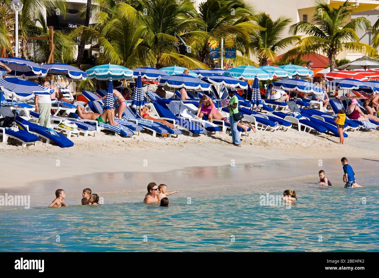 Great Bay Beach, City of Philipsburg, St. Maarten, Netherlands Antilles ...
