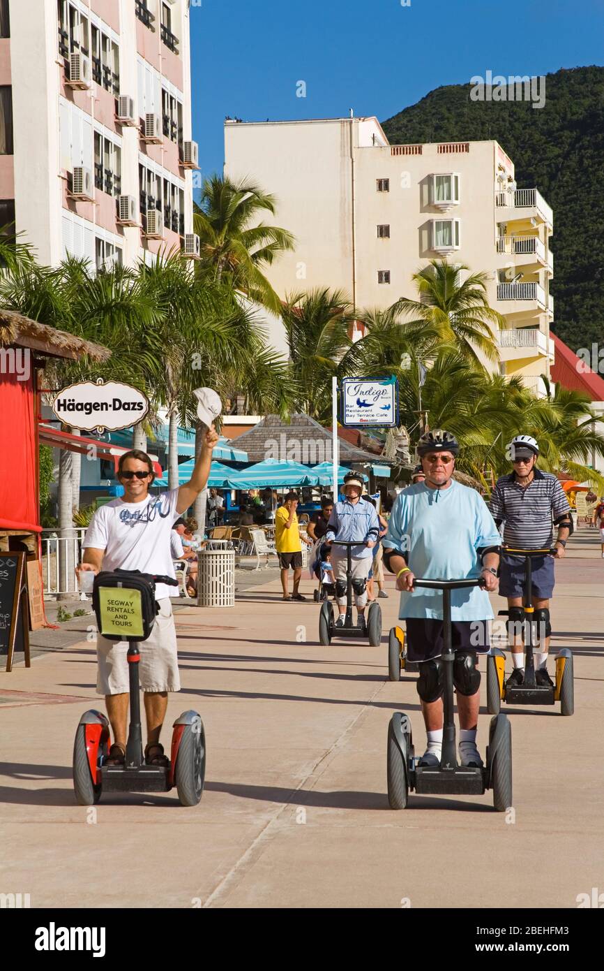 Segway riders, City of Philipsburg, St. Maarten, Netherlands Antilles ...