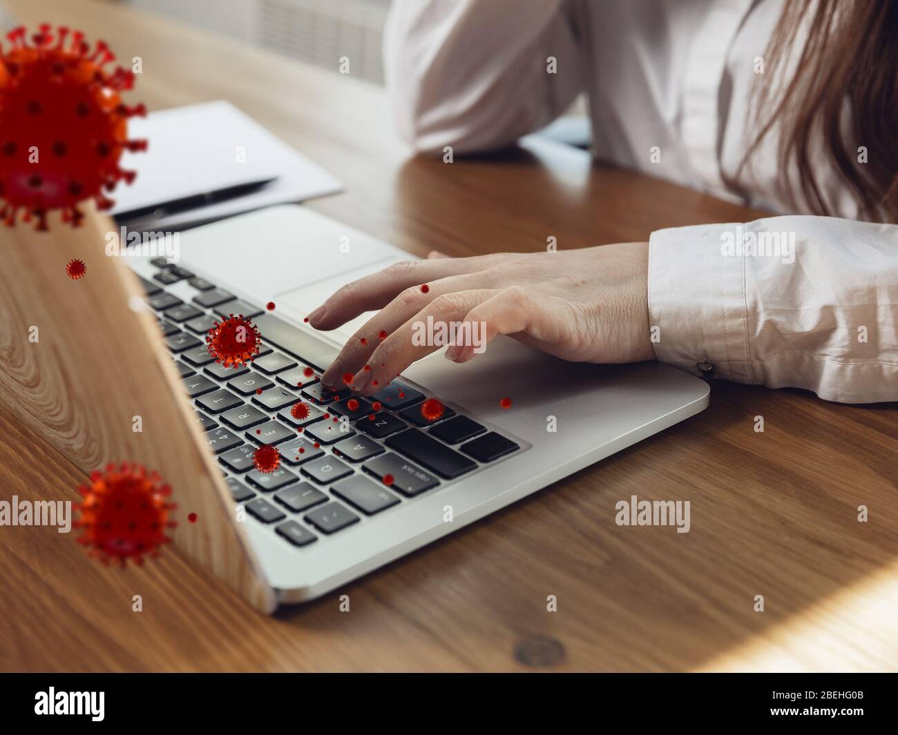 Viruses on your gadget using daily - concept of spreading of virus, 3D ...