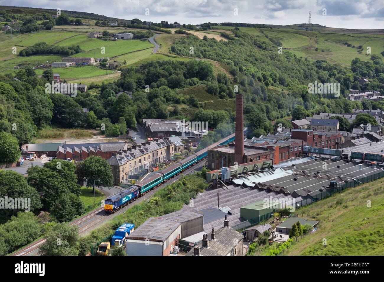 Direct rail Services class 47 locomotive 47810 passing Cornholme in the ...