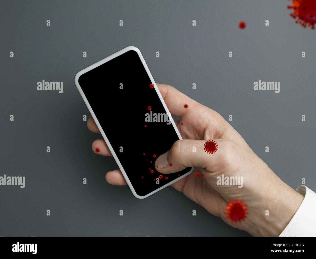 Viruses on your gadget using daily - concept of spreading of virus, 3D ...