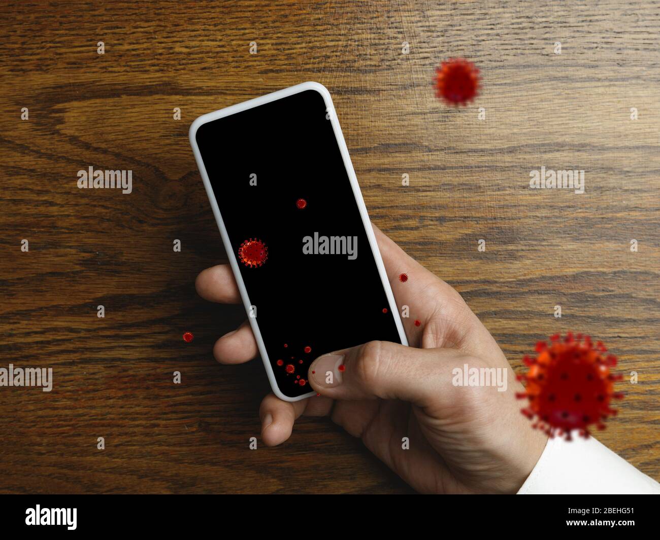 Viruses on your gadget using daily - concept of spreading of virus, 3D ...