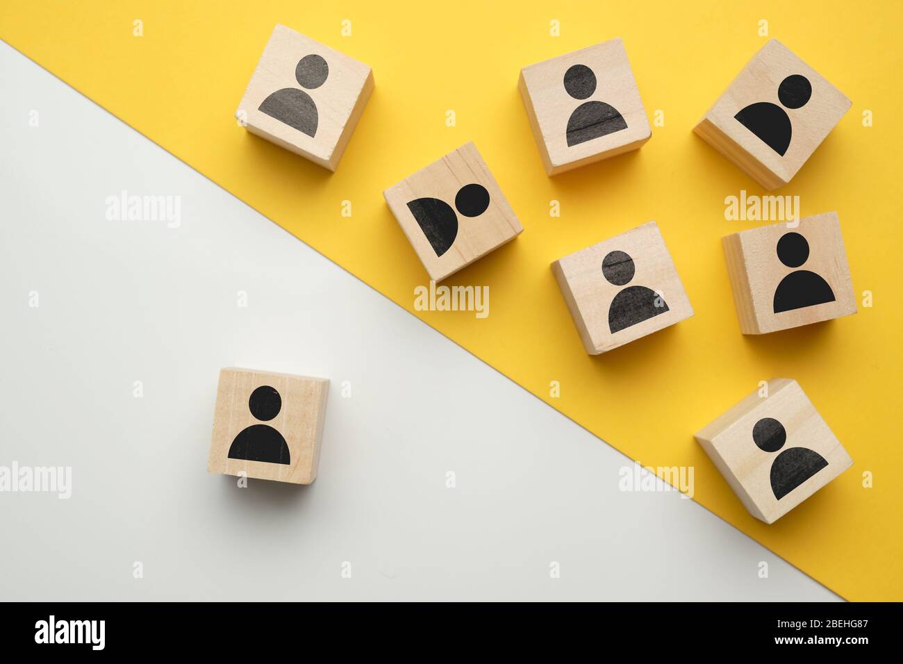 The concept of training staff, employees - wooden blocks with abstract ...