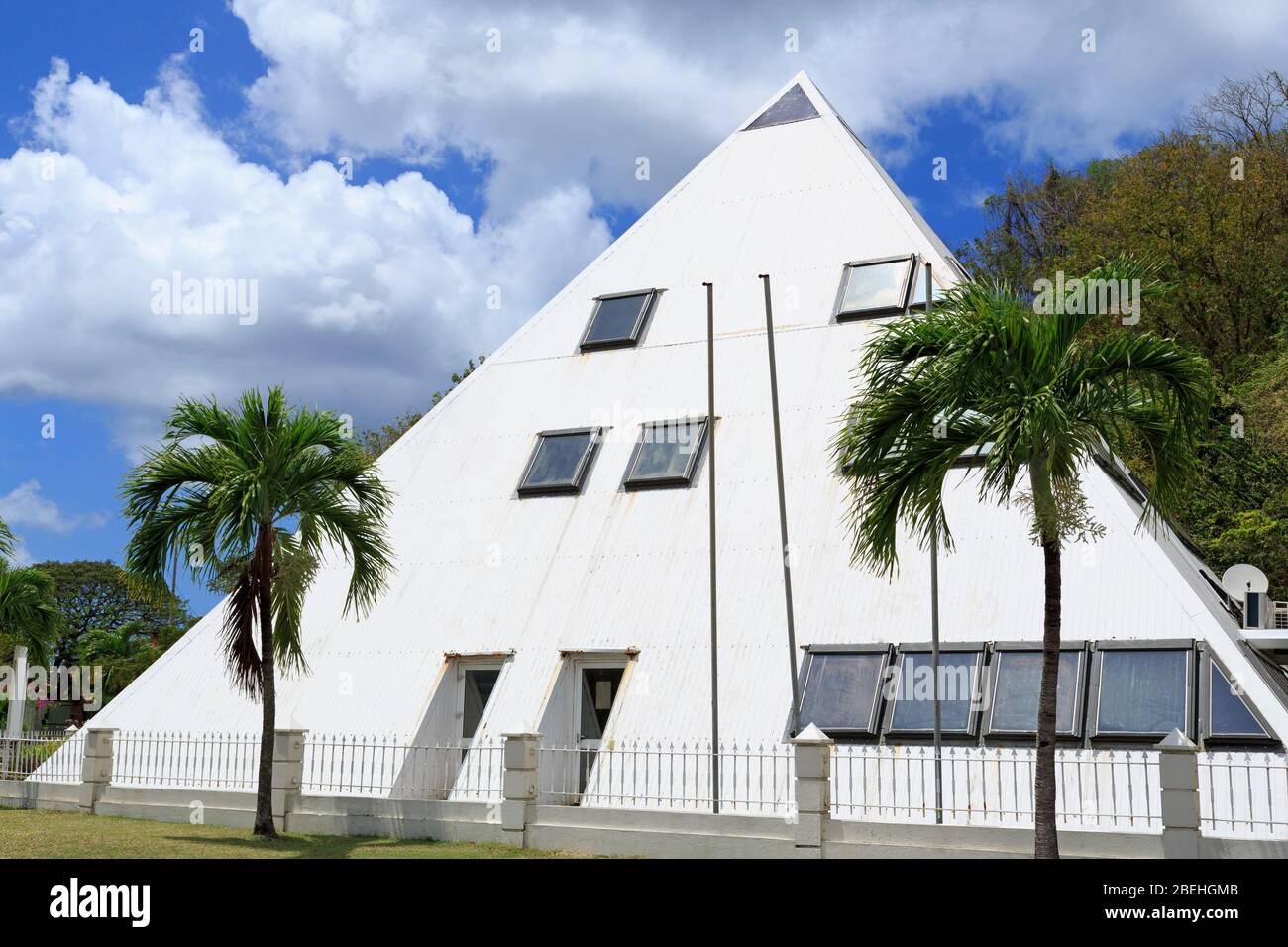 Pyramid building in Castries,St. Lucia,Caribbean Stock Photo - Alamy