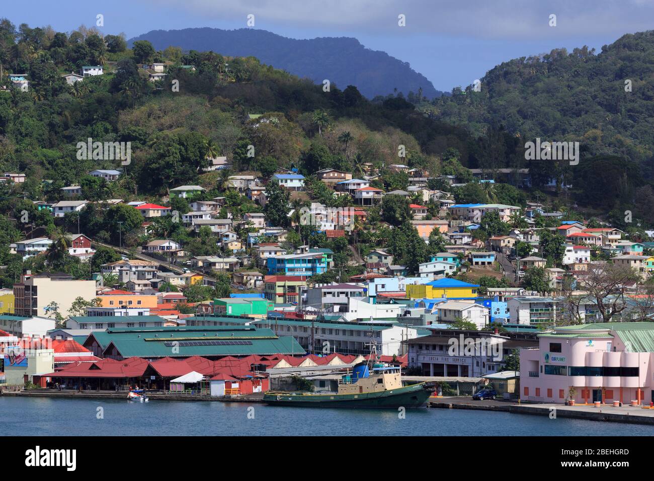 Docks in Castries Harbor,St. Lucia,Caribbean Stock Photo - Alamy