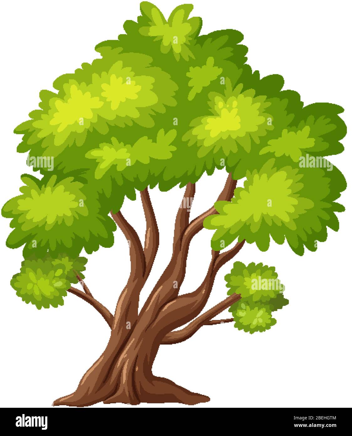 One big tree on white background illustration Stock Vector Image & Art ...