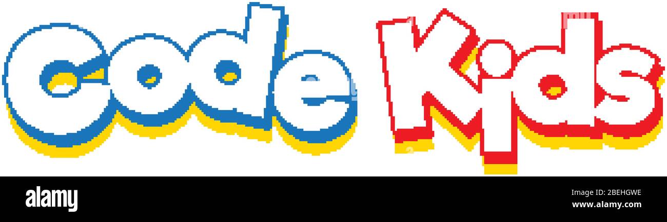 Font design for word code kids on white background illustration Stock ...