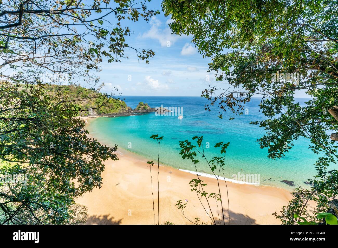 The Beautiful Sancho Beach, with turquoise clear water, at Fernando de ...