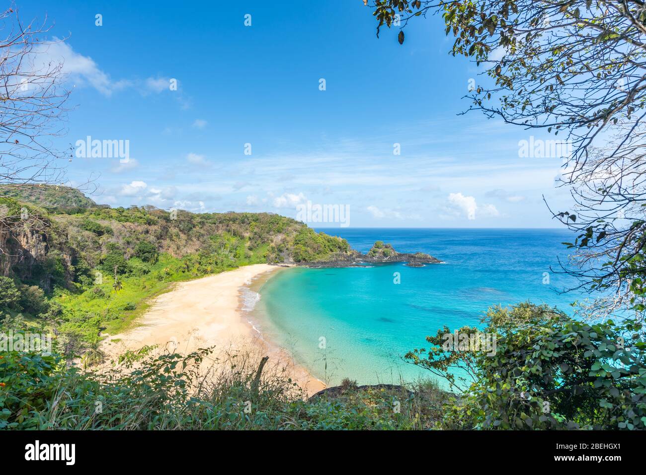 The Beautiful Sancho Beach, with turquoise clear water, at Fernando de ...