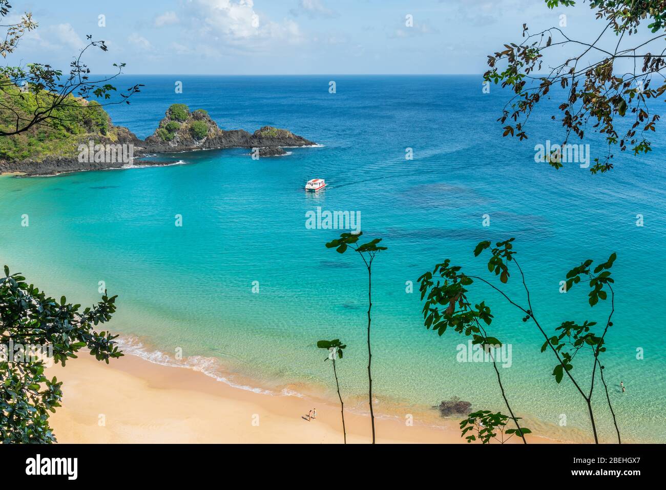 The Beautiful Sancho Beach, with turquoise clear water, at Fernando de ...