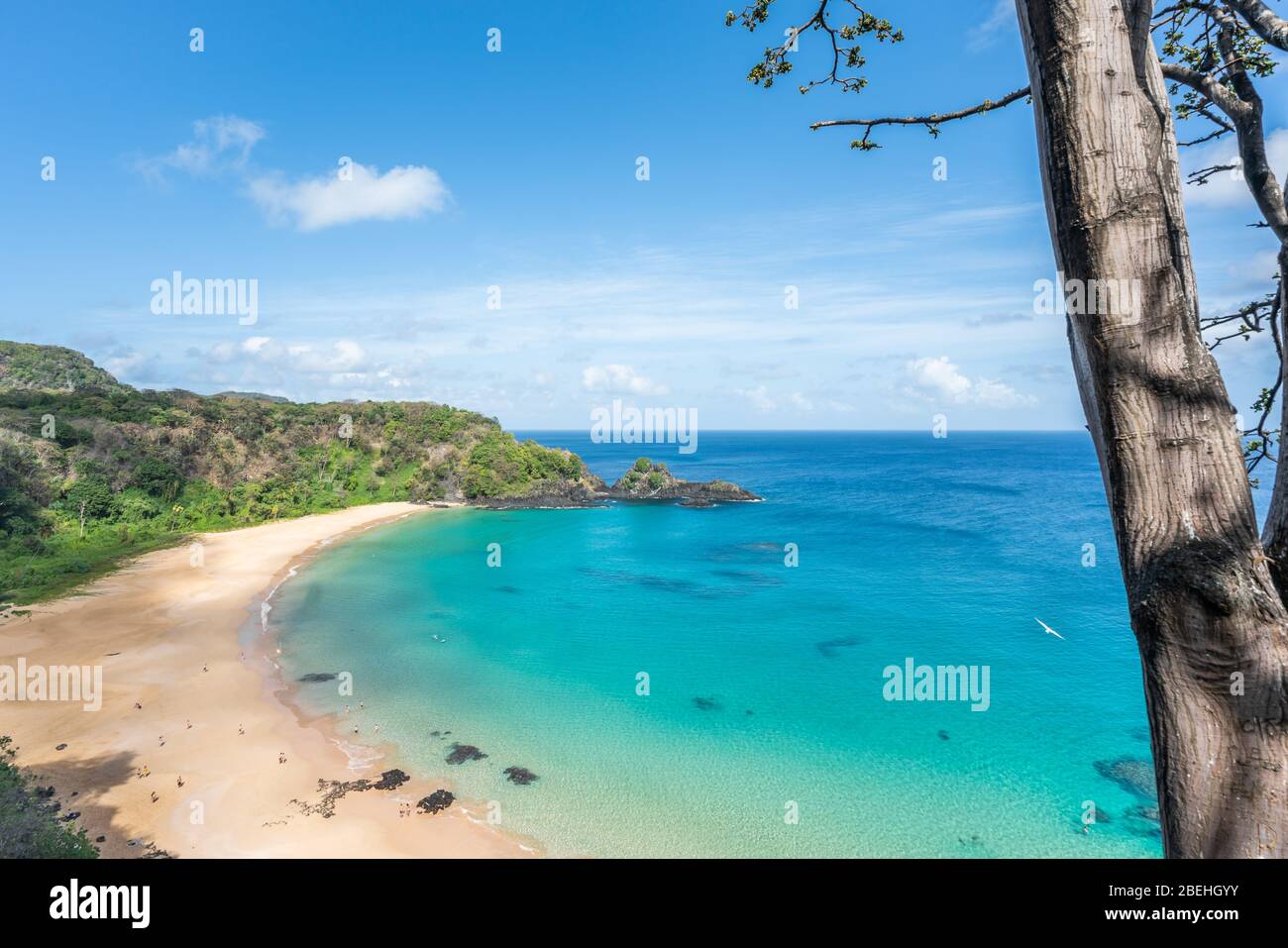 The Beautiful Sancho Beach, with turquoise clear water, at Fernando de ...
