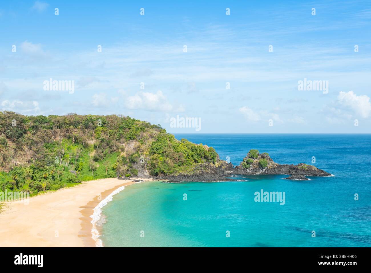 The Beautiful Sancho Beach, with turquoise clear water, at Fernando de ...