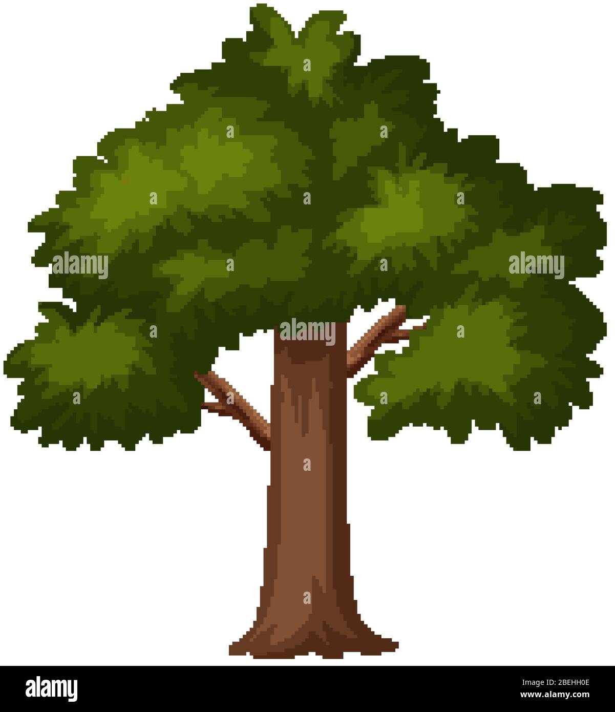 One big tree on white background illustration Stock Vector Image & Art ...