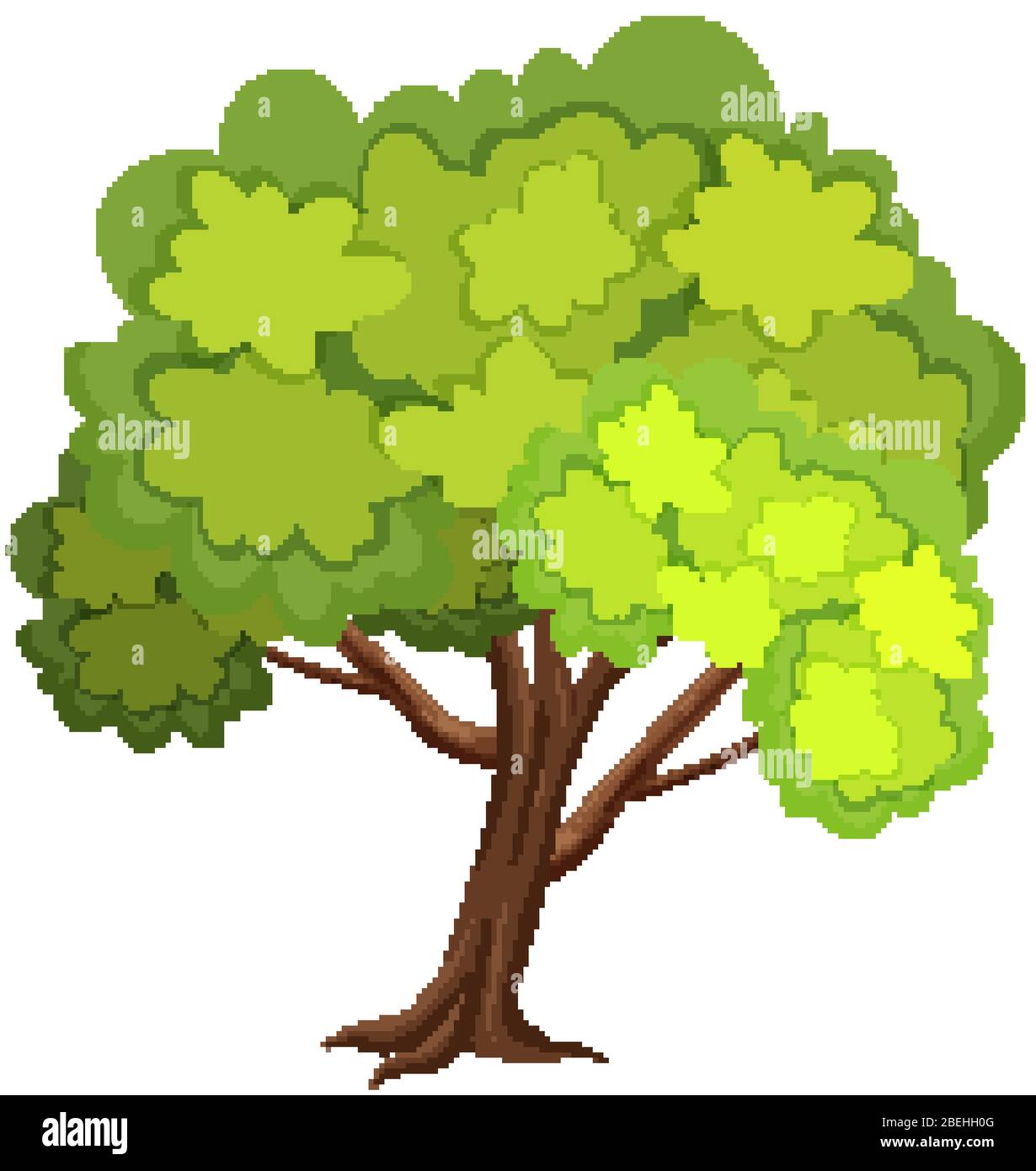 One big tree on white background illustration Stock Vector Image & Art ...