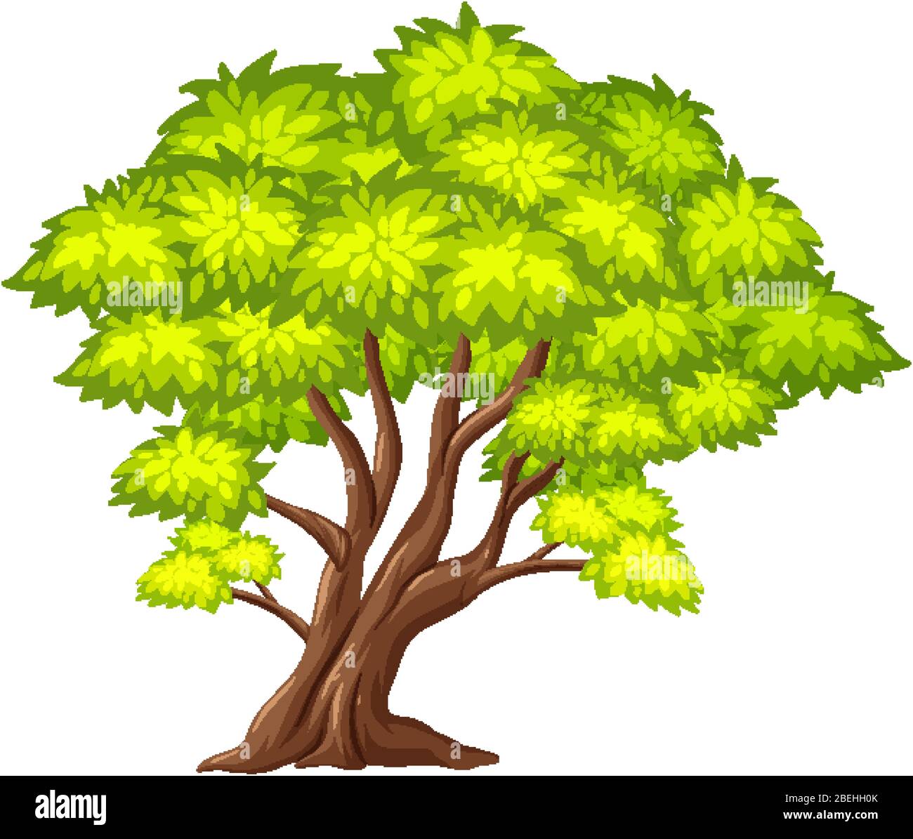 One big tree on white background illustration Stock Vector Image & Art ...