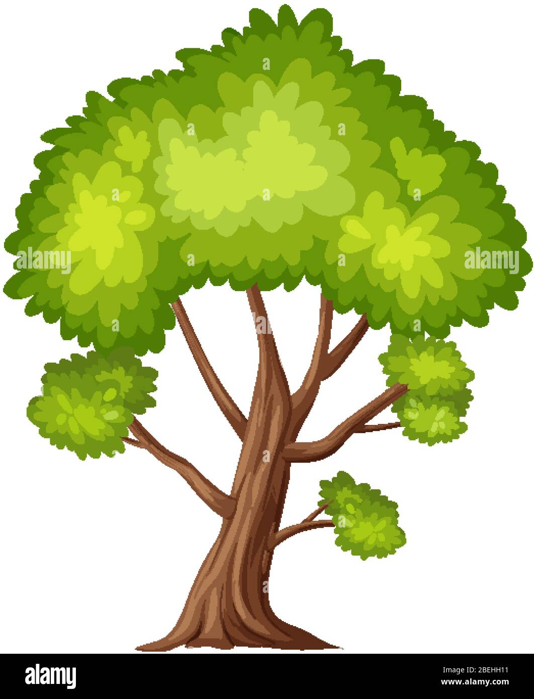 One big tree on white background illustration Stock Vector Image & Art ...