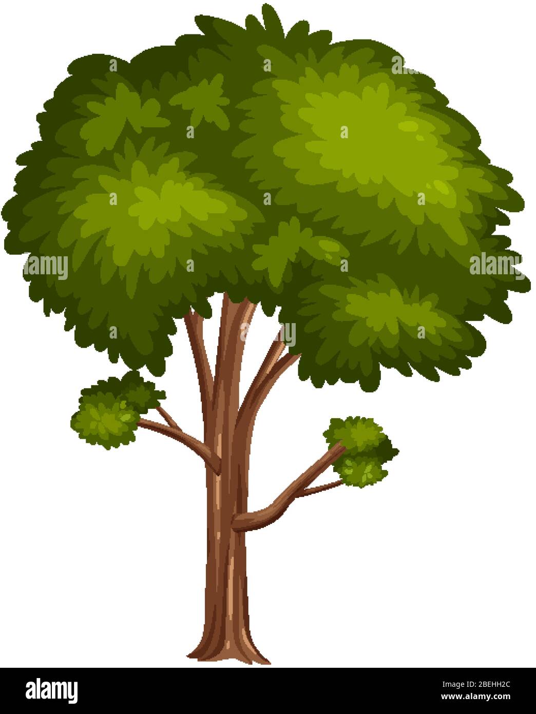 One big tree on white background illustration Stock Vector Image & Art ...