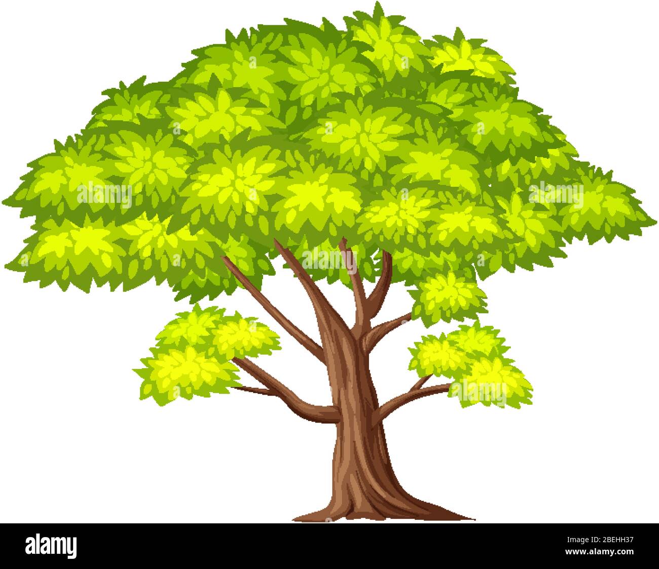 One big tree on white background illustration Stock Vector Image & Art ...