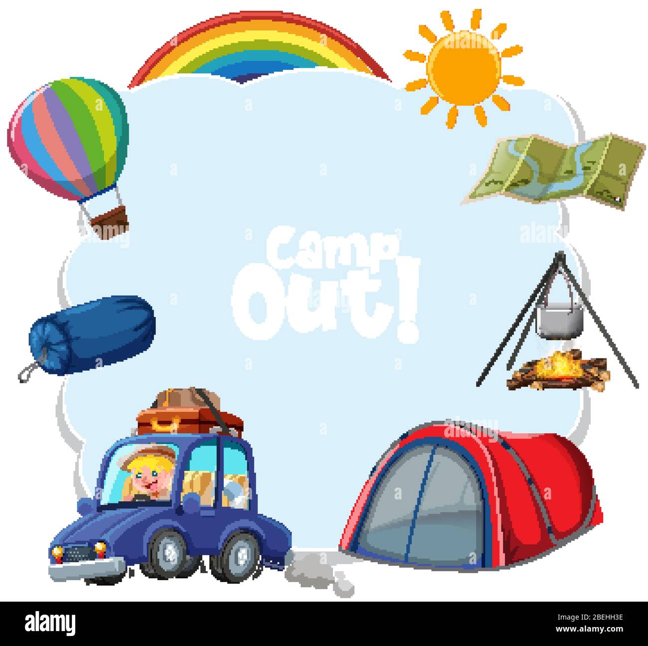 Background template with camping theme illustration Stock Vector Image ...