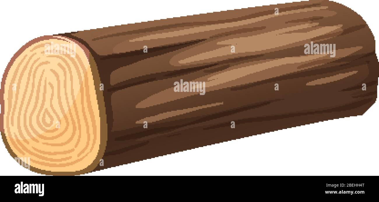 Wooden log on white background illustration Stock Vector Image & Art ...