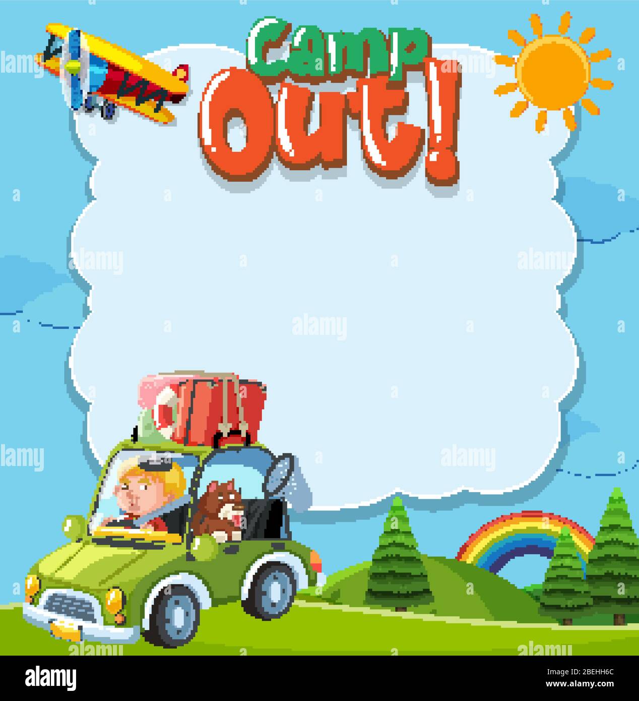 Background template with camping theme illustration Stock Vector Image ...