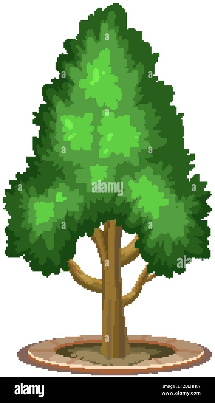 One big tree on white background illustration Stock Vector Image & Art ...