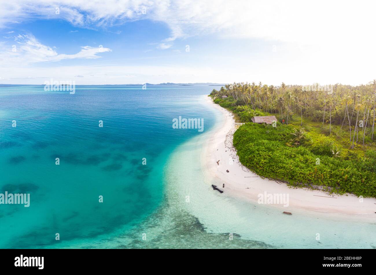 Aerial view Banyak Islands Sumatra tropical archipelago Indonesia ...