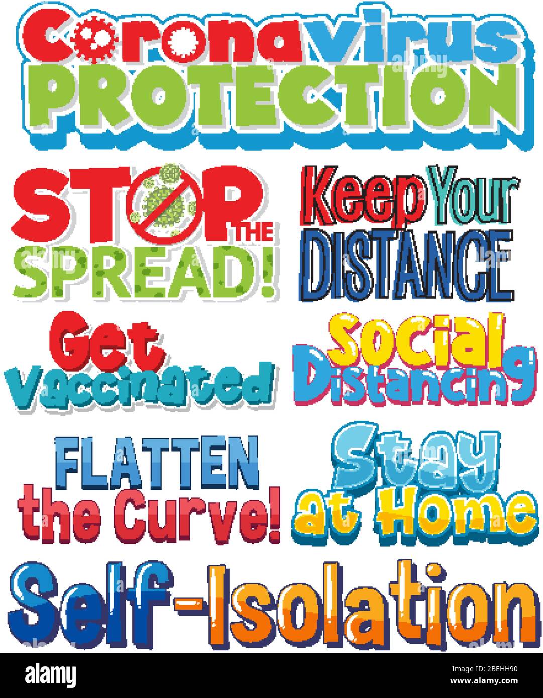Set of coronavirus sign illustration Stock Vector Image & Art - Alamy