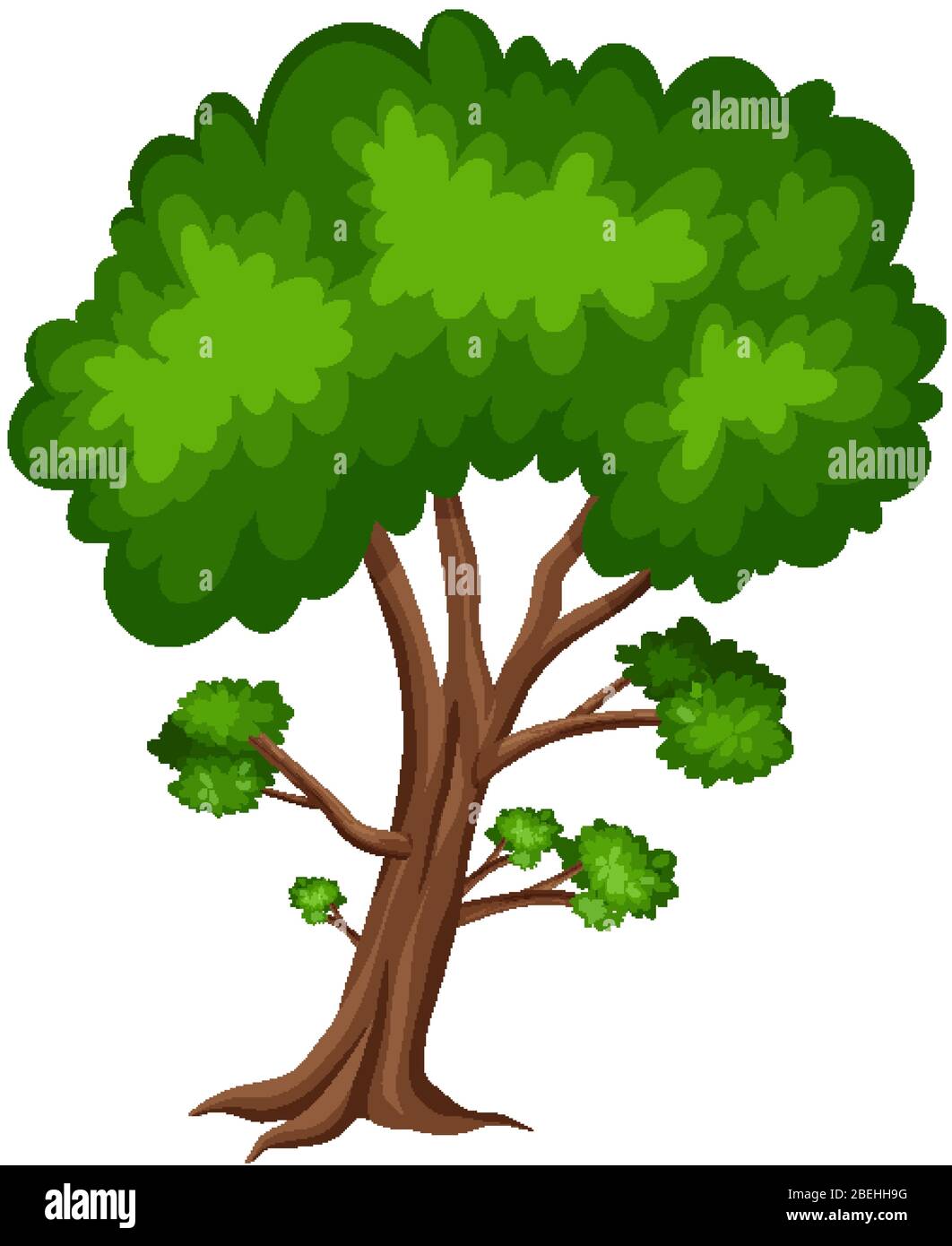 One big tree on white background illustration Stock Vector Image & Art ...