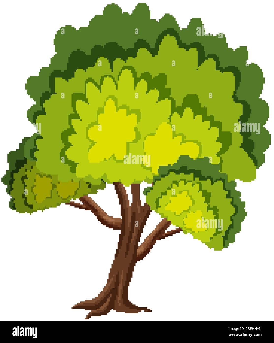 One big tree on white background illustration Stock Vector Image & Art ...