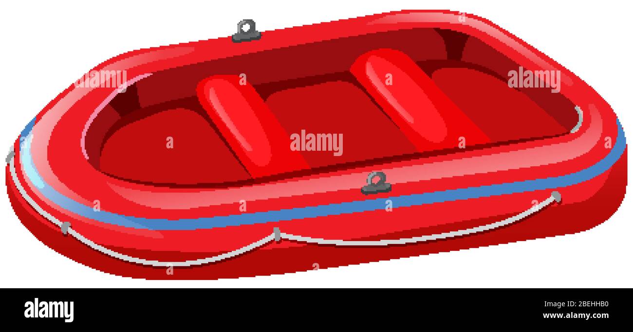 Red rubber boat on white background illustration Stock Vector Image ...