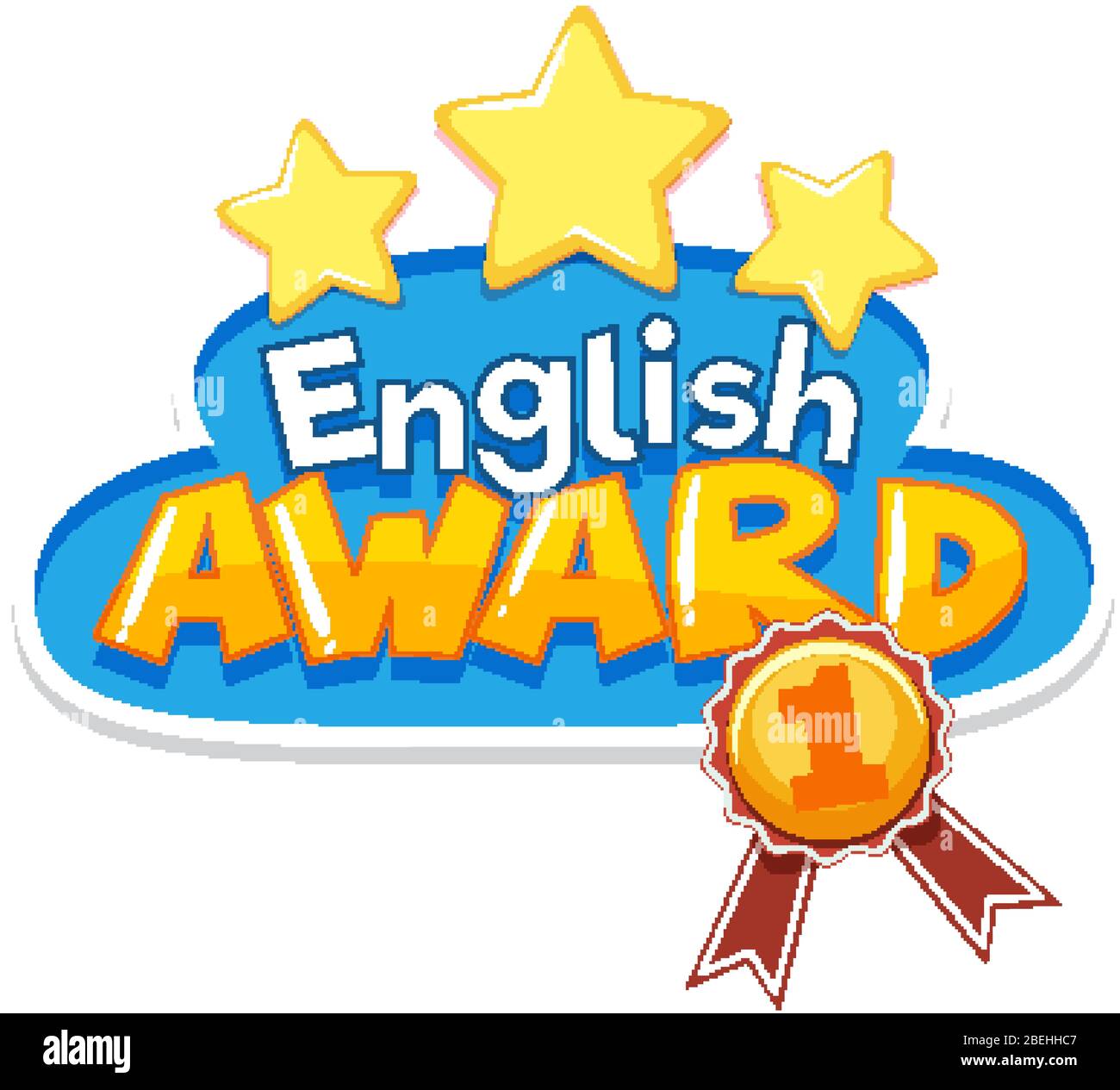 Font design for English award with stars illustration Stock Vector ...
