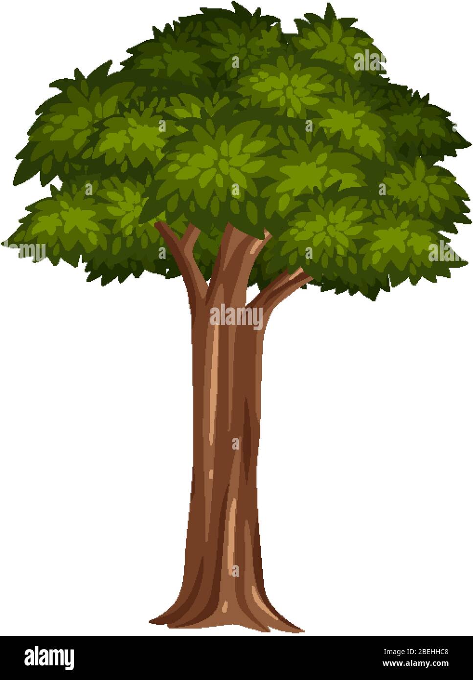 One big tree on white background illustration Stock Vector Image & Art ...