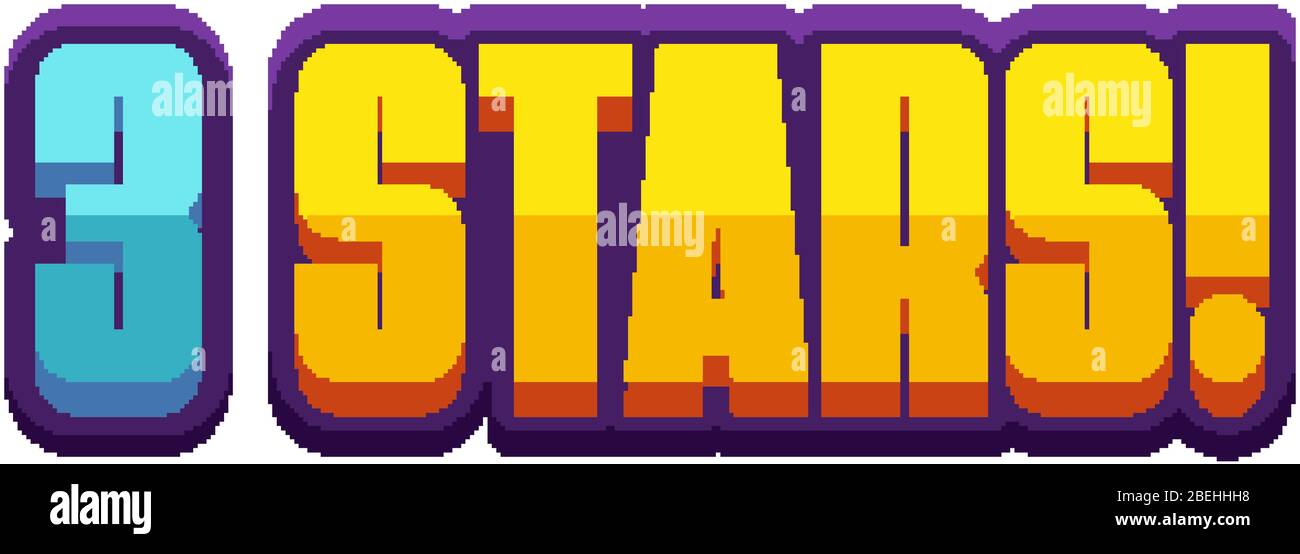Word design for 3 stars on white background illustration Stock Vector ...