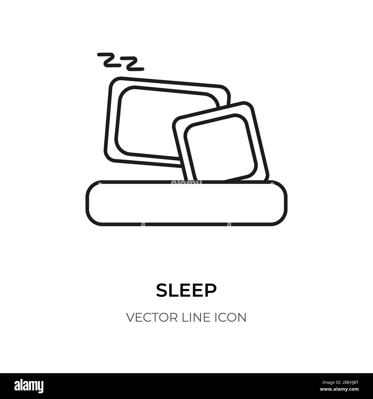 Sleep black line icon. Pictogram outline simple rest, asleep symbol ...